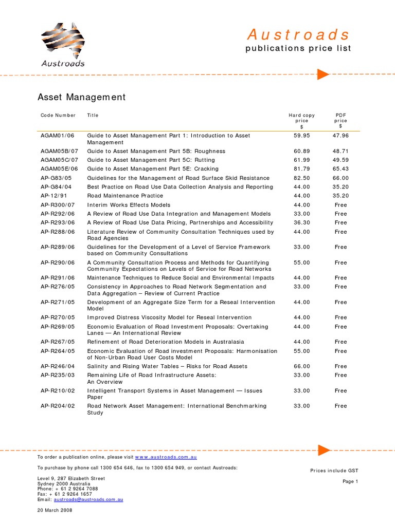 Austroads Catalouge PDF | PDF | Road Traffic Safety | Road Surface
