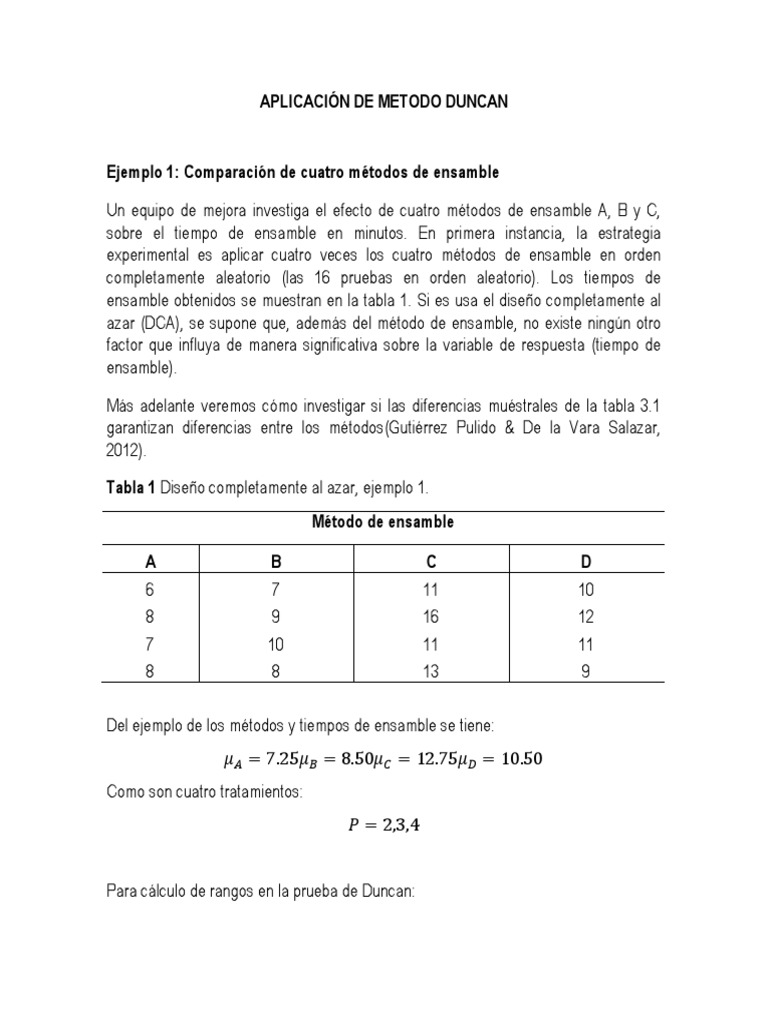 Aplicacion Del Metodo de Duncan | PDF