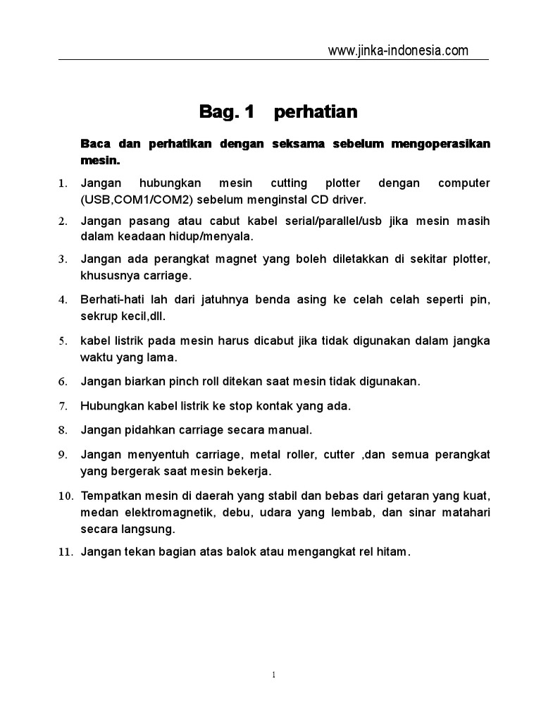 Panduan Instalasi Mesin Jinka 721 | PDF