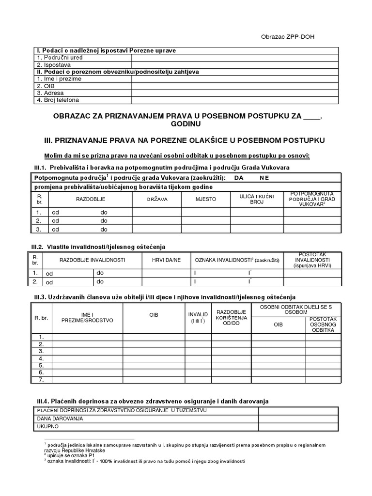 ZPP-DOH obrazac