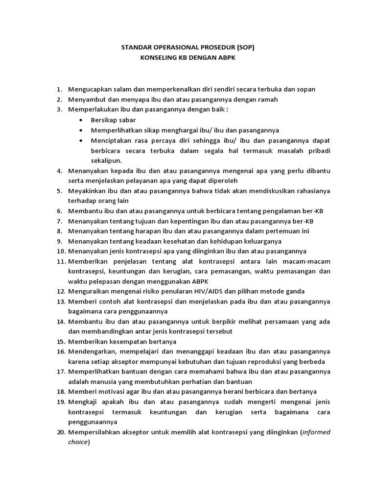 Sop Abpk | PDF