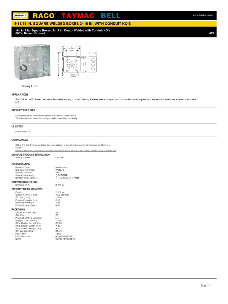 Raco 257 | PDF | Manufactured Goods | Electricity