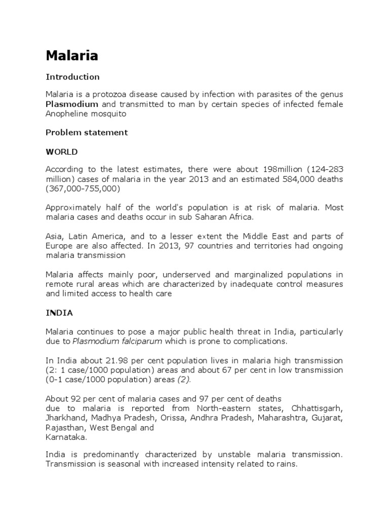 Malaria | PDF | Malaria | Plasmodium Falciparum