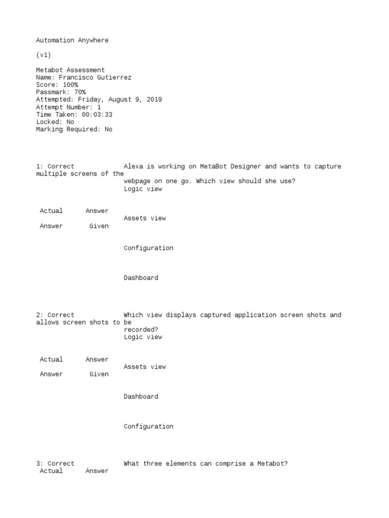 Metabot Assessment | Download Free PDF | Software | Areas Of Computer ...