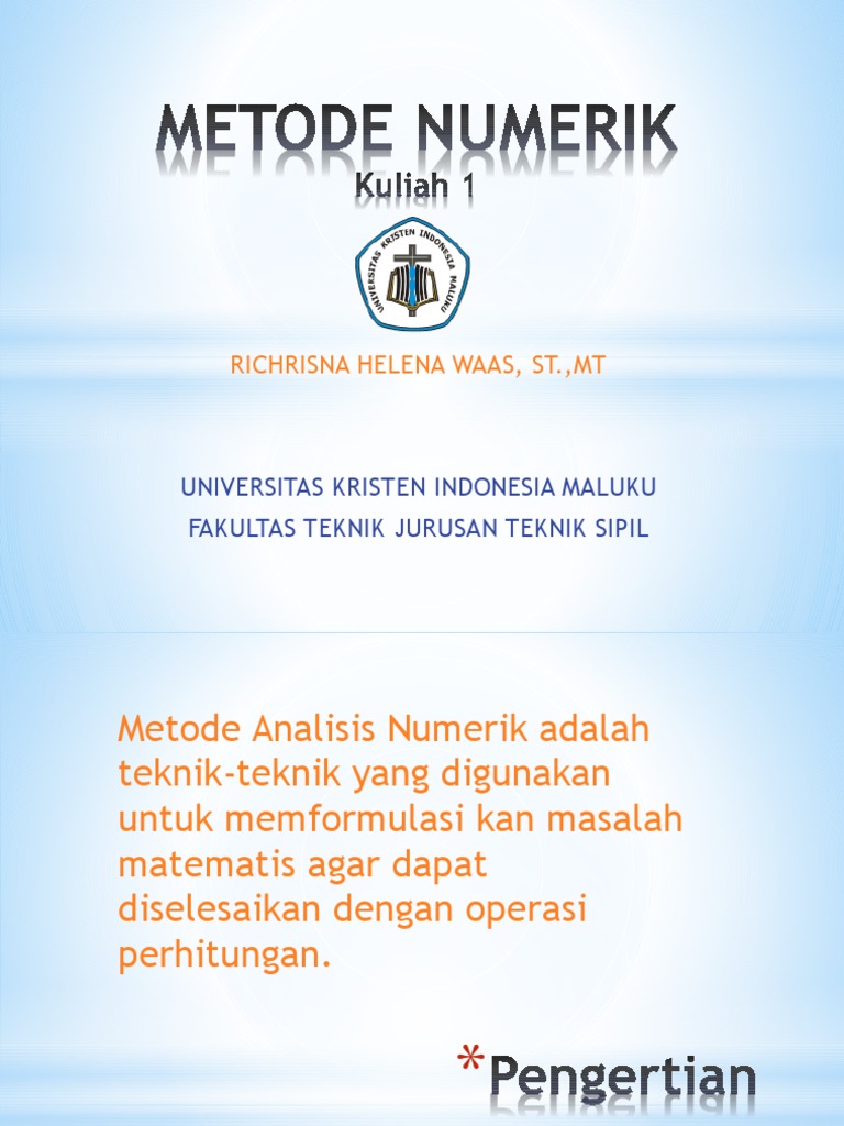 Metode Numerik 1 | PDF