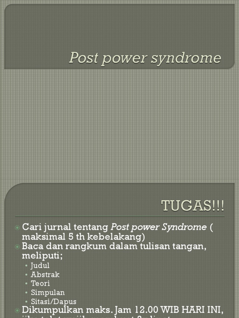 Post Power Syndrome | PDF