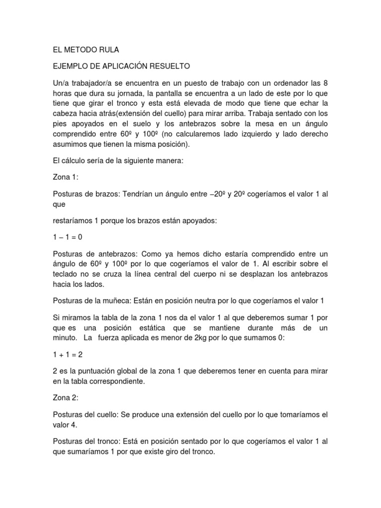 El Metodo Rula | PDF | Factores humanos y ergonomía