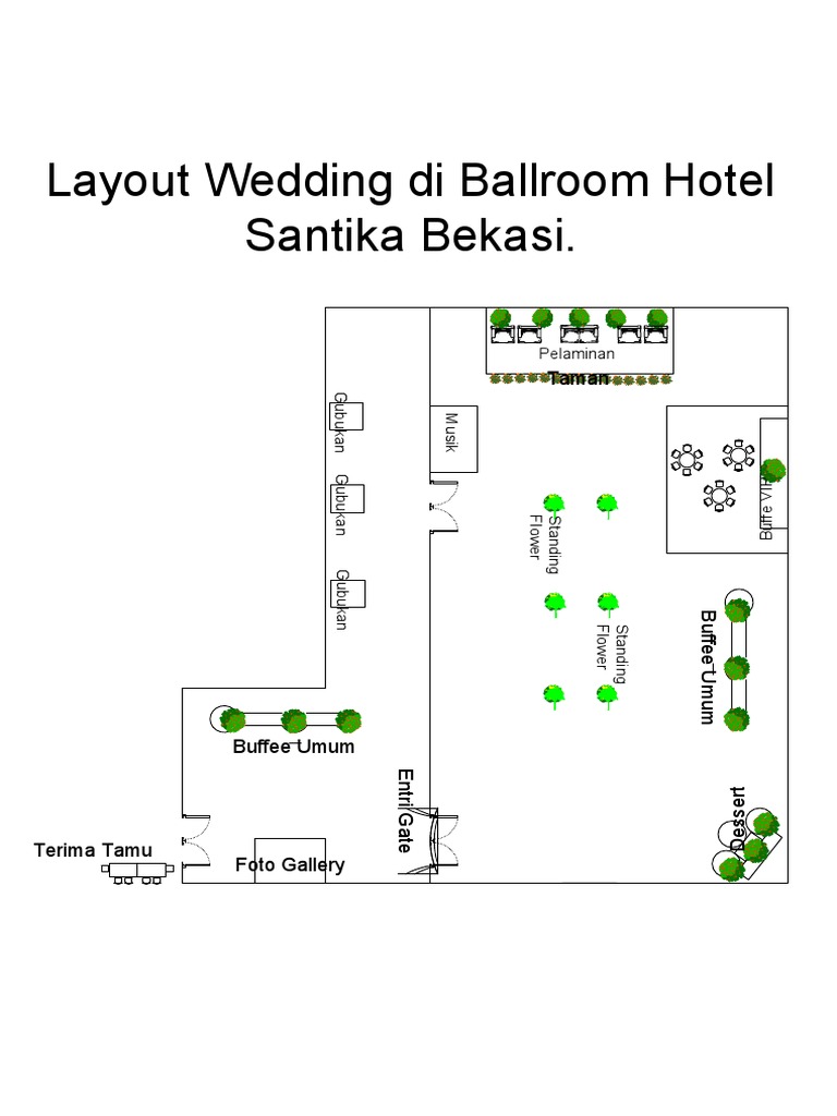 Layout Floor Plan Dekorasi Pernikahan Di Ballroom Hotel Santika Bekasi ...