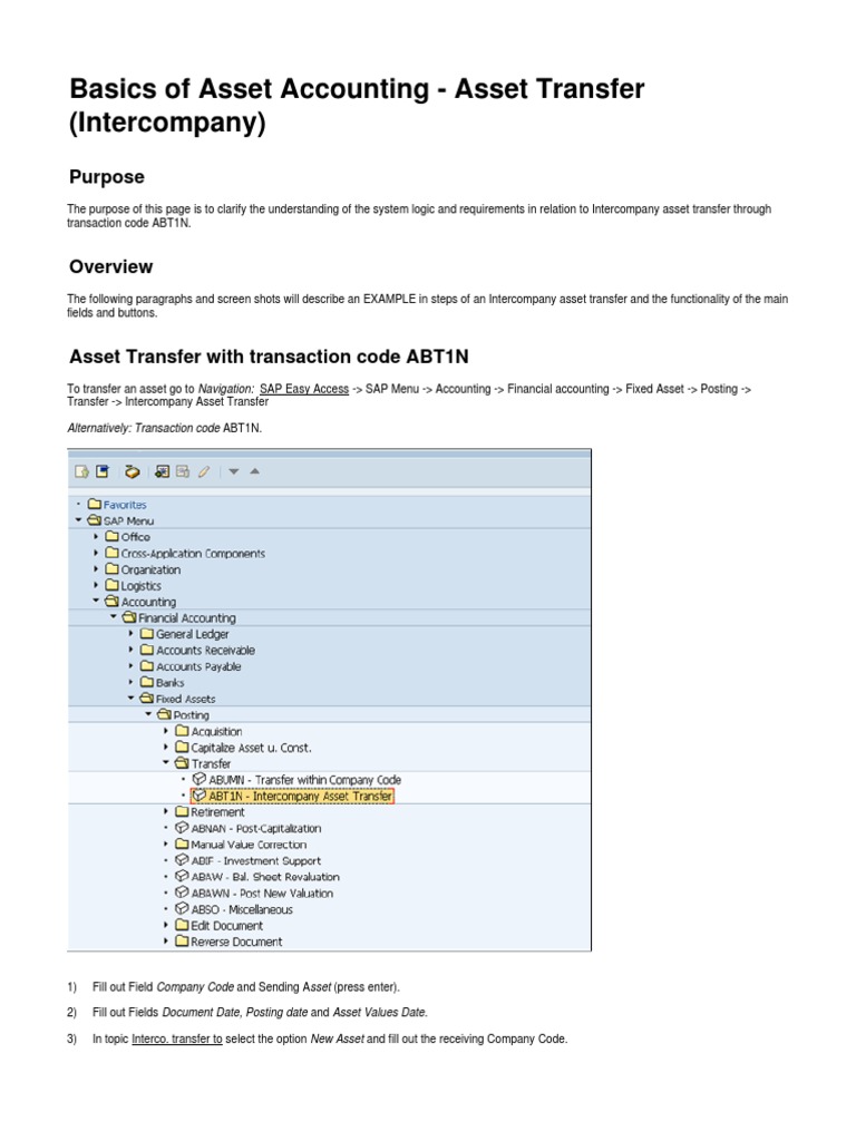 Asset Transfer For Intercompany | PDF | Business