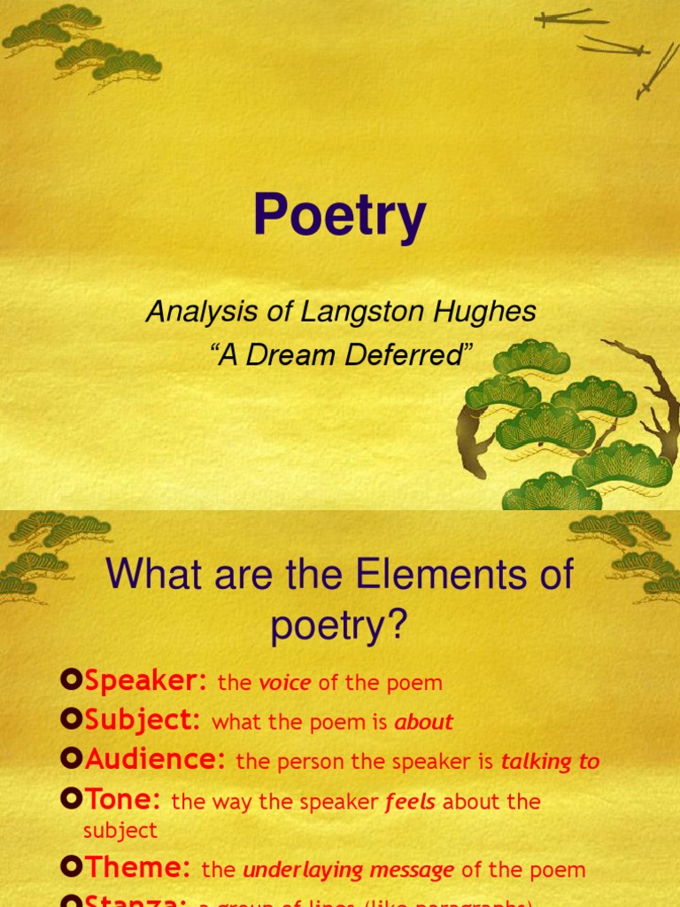 Analysis of "A Dream Deferred" | PDF | Poetry