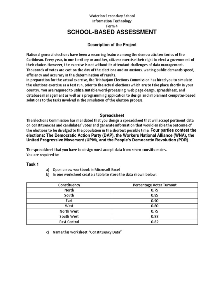 Sba - Spreadsheet | PDF | Voting | Worksheet