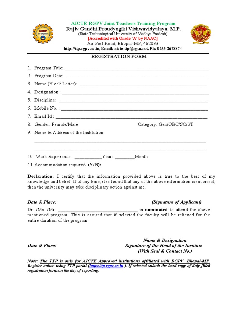 Registration Form | PDF | Business
