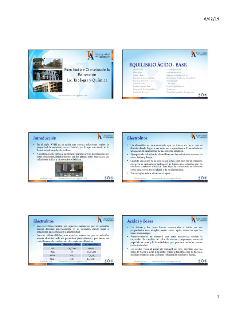 Equilibrio Ã - Cido - Base PDF | PDF | Solución tampón | Ácido