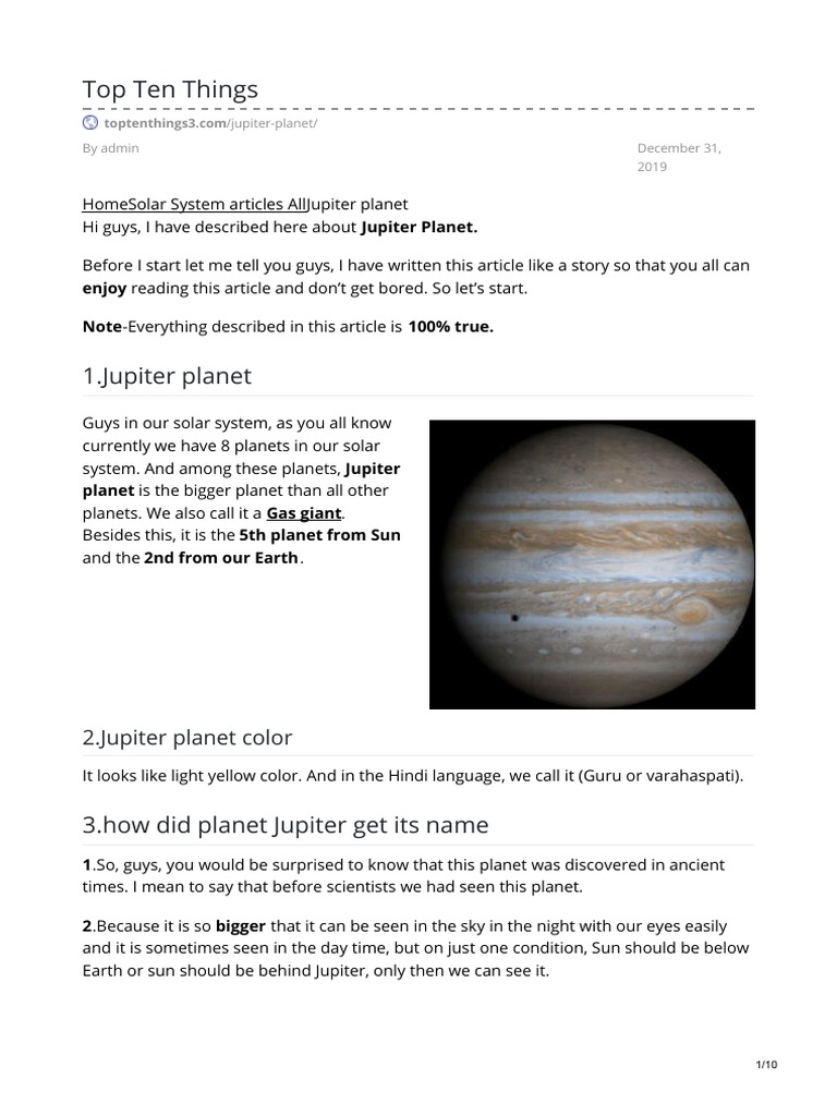 Jupiter Planet | PDF | Jupiter | Atmosphere