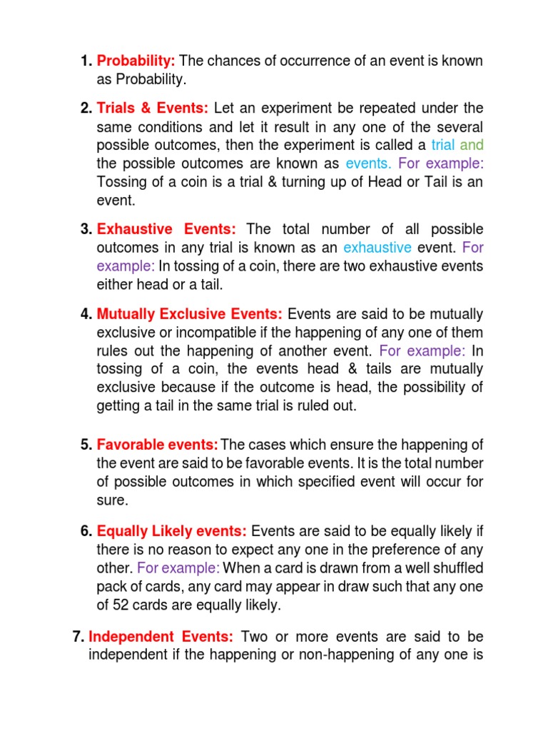 Probability NST Notes | PDF | Probability Distribution | Random Variable