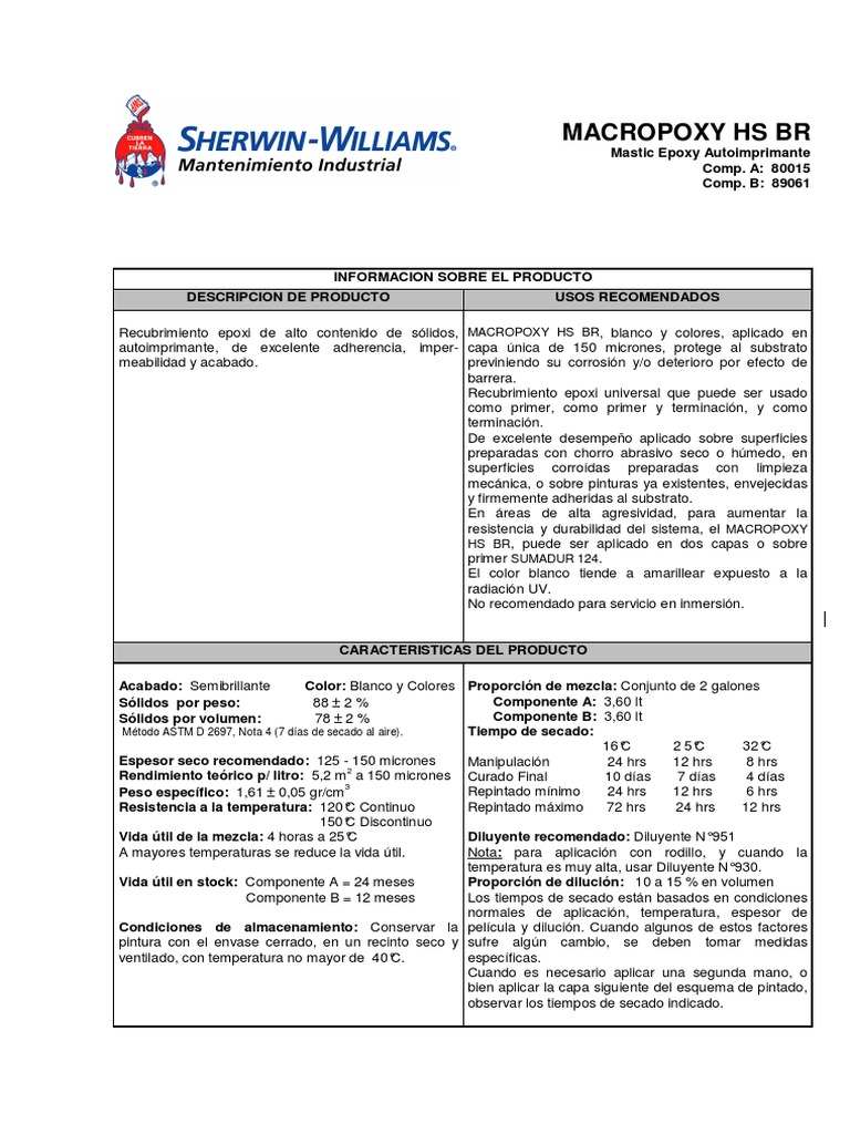 Macropoxy HS BR | PDF | Pintar | Epoxy
