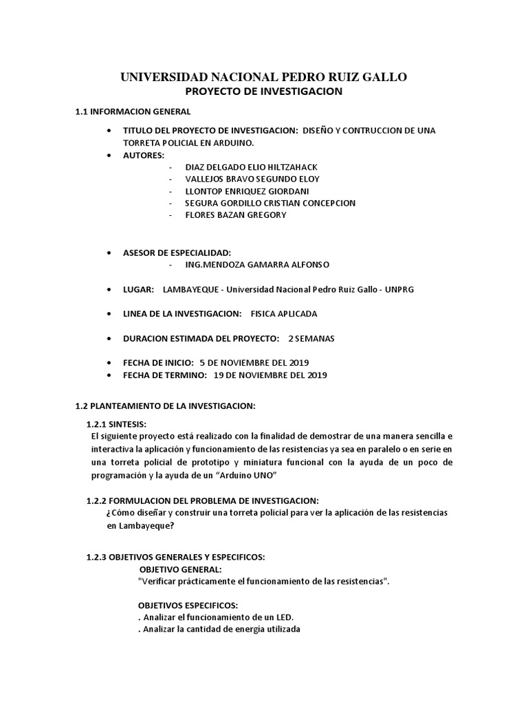 Diseño y construcción de una torreta policial en Arduino | PDF ...