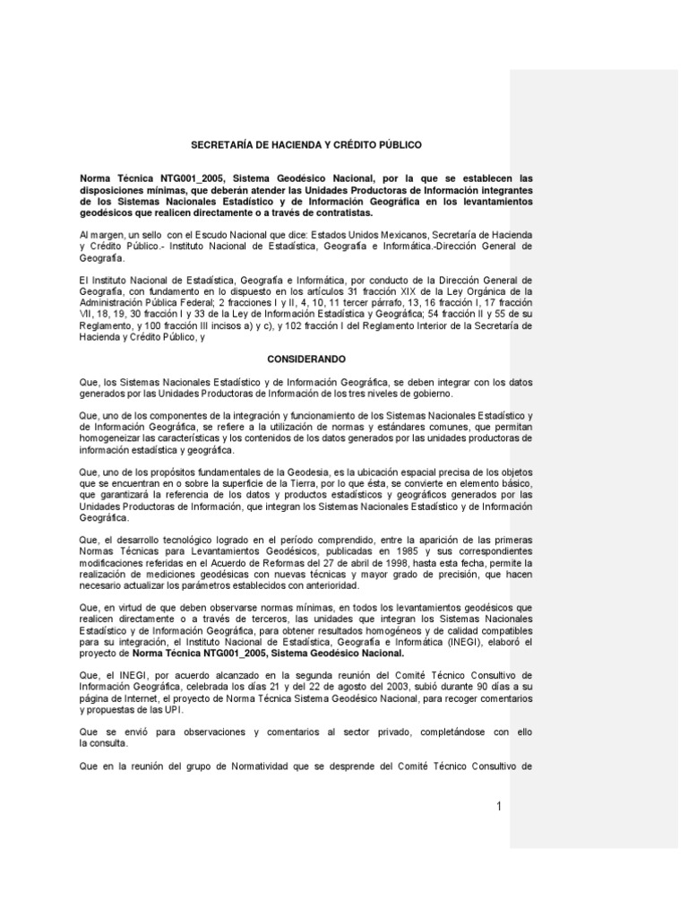 Diferencia de Rgna y RGNP Inegi Norma - Tecnica - NTG001 - 2005 | PDF ...