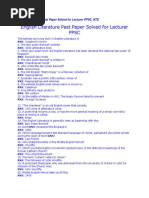 FPSC English Lecturer Test Past Papers | PDF | English Literature | Poetry