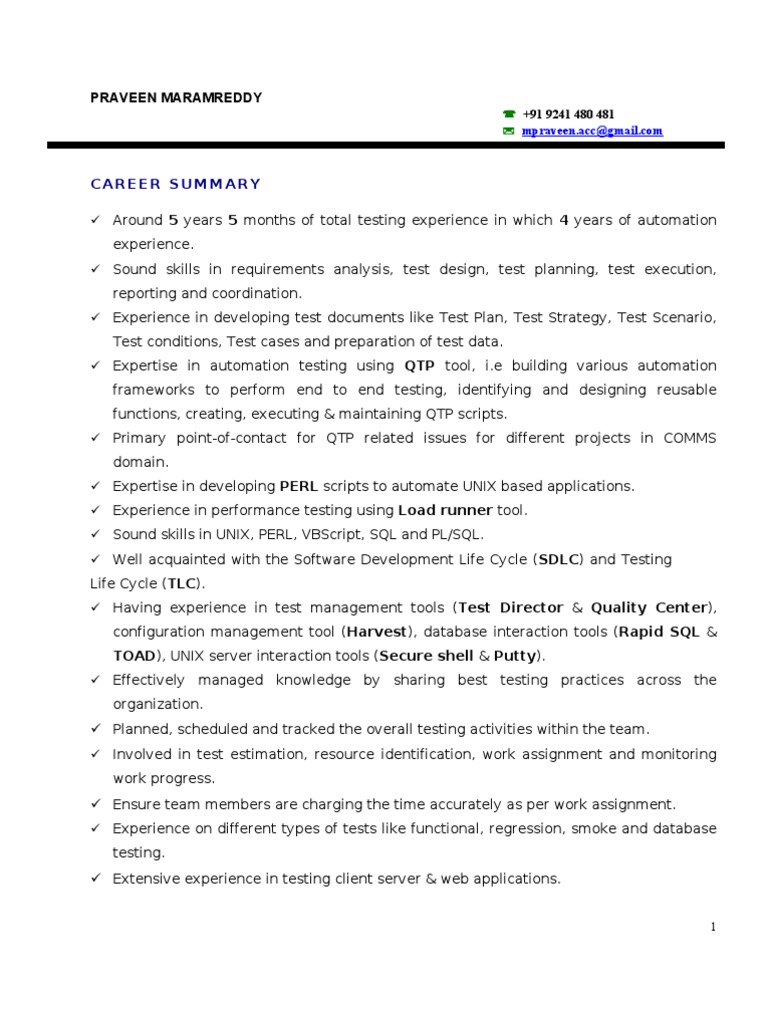 Praveen M CV | PDF | Application Programming Interface | Scripting Language