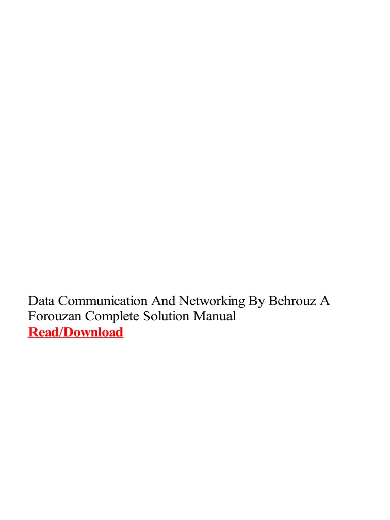 Data Communication and Networking by Behrouz A Forouzan Complete ...