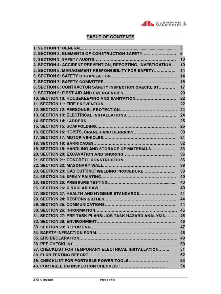 EHS Guidelines | PDF | Occupational Safety And Health | Emergency
