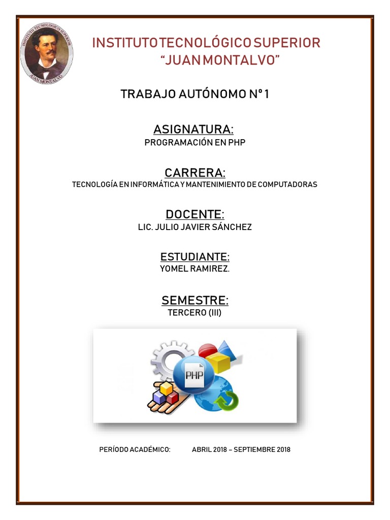 Trabajo N°1 Programacion en PHP PDF | PDF | Php | Comillas