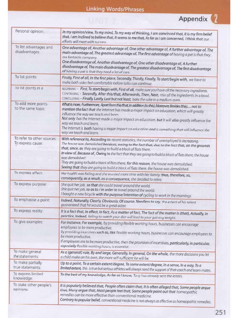 Linking Words-Phrases | PDF