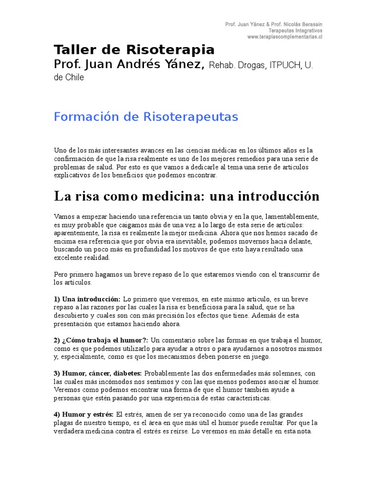 Taller de Risoterapia | PDF | La risa | Humor