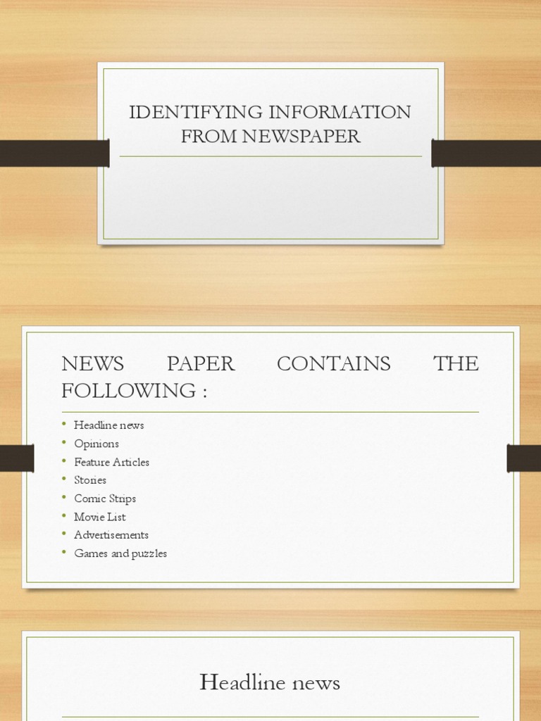 Identifying Information From Newspaper | Download Free PDF | News ...