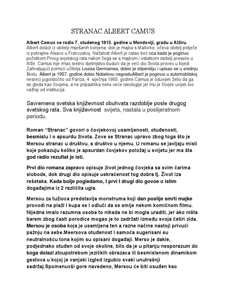 STRANAC Lektira | PDF