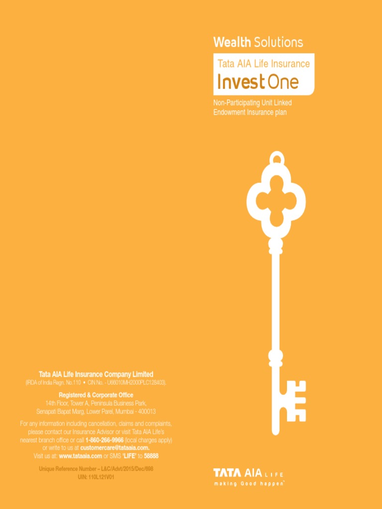Tata Aia Life Insurance Investone Brochure | PDF | Investment Fund ...