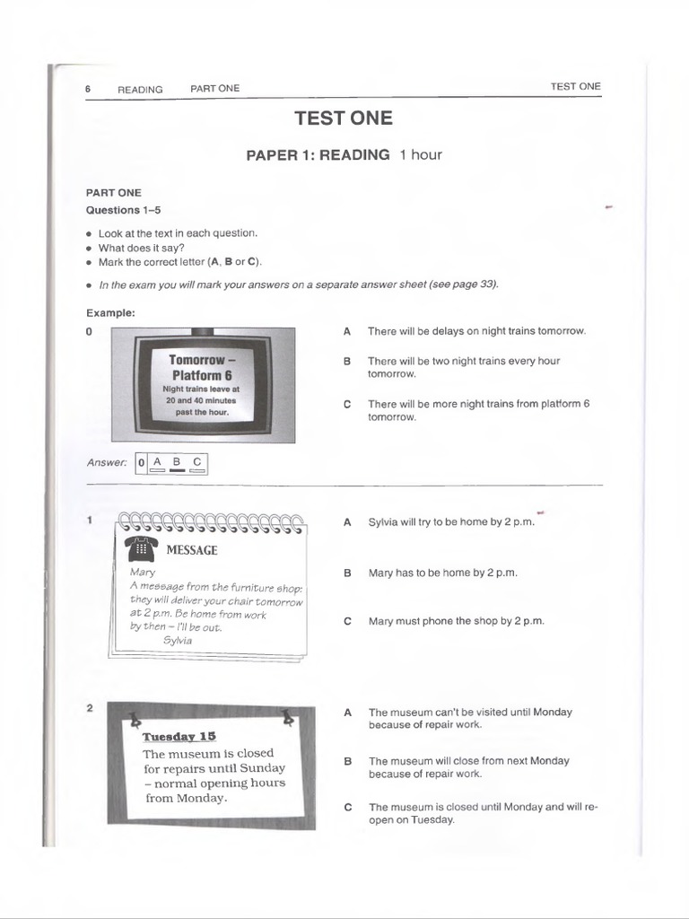 Testbuilder PET Test 1 | PDF | Question | Test (Assessment)