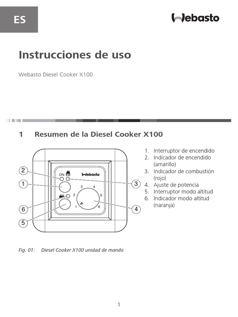 Manual Webasto Diesel Cooker X100 | PDF | Estufa de cocina ...