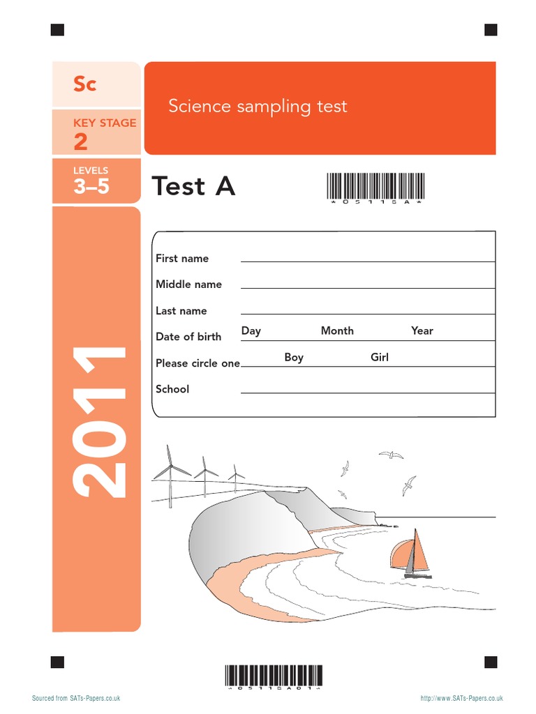 Science KS2 2011 Paper A | PDF | Moon | Sun