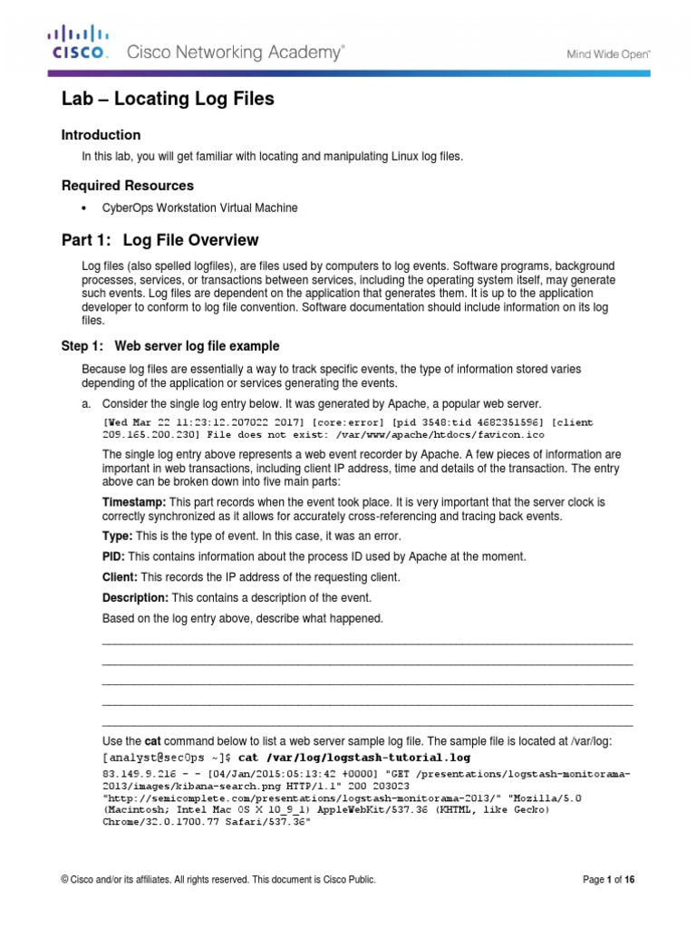 3.2.1.4 Lab - Locating Log Files | PDF | Safari (Web Browser) | World ...