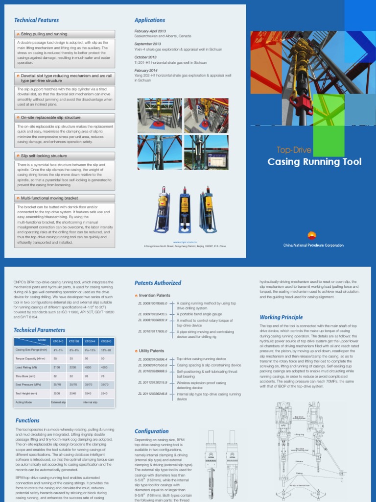 Casing Running Tool Overview | PDF | Casing (Borehole) | Oil Well
