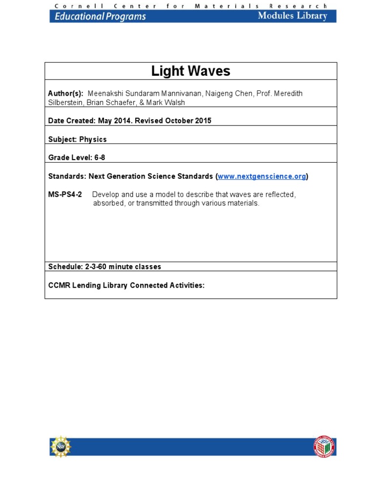 Light-Waves 1 PDF | PDF | Reflection (Physics) | Light