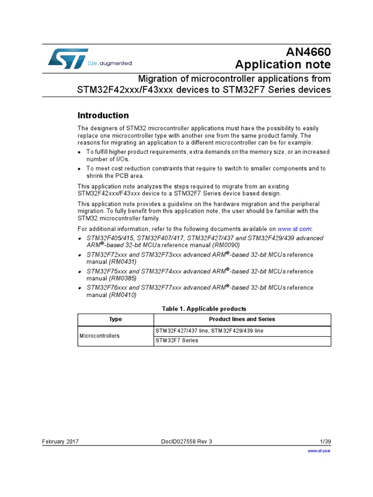 AN4660 | PDF | Microcontroller | Booting