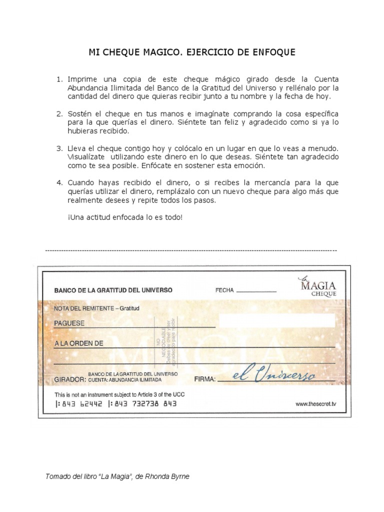 Mi Cheque Magico PDF | PDF