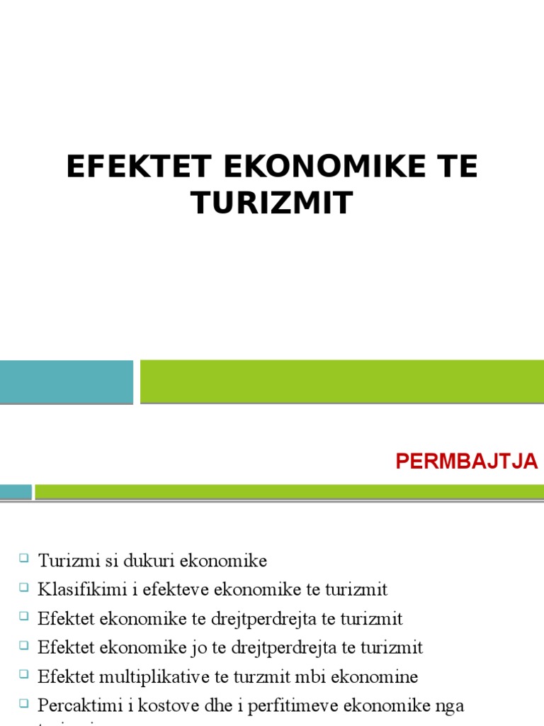 Leksion 7 - Efektet Ekonomike Te Turizmit | PDF