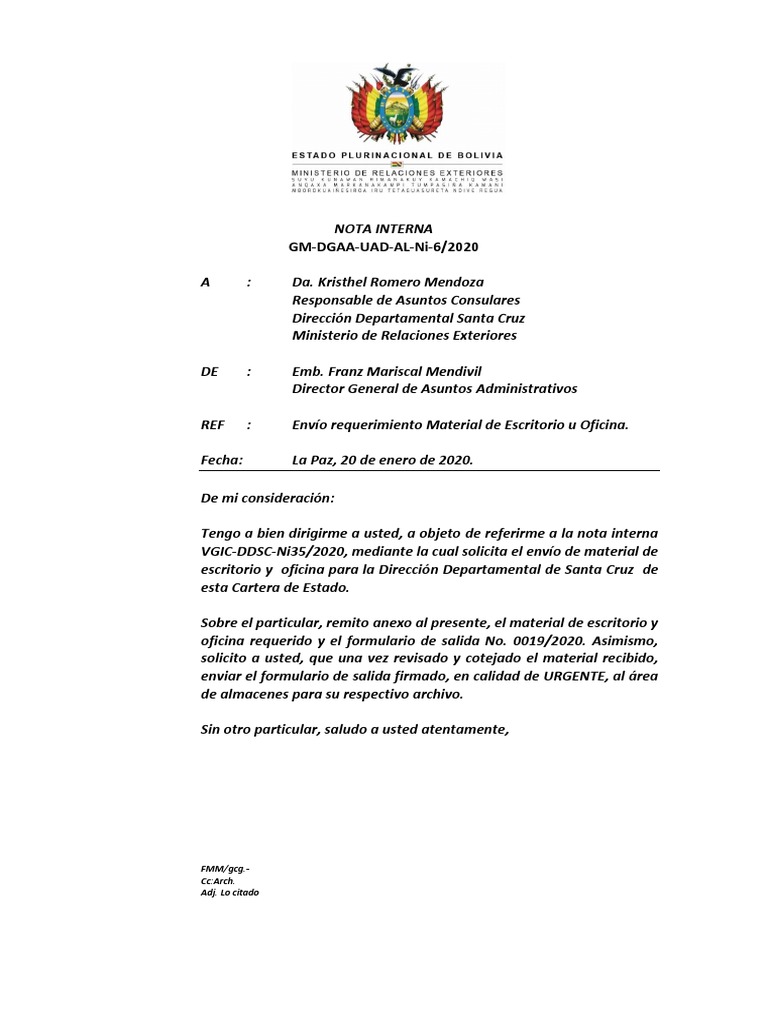Nota Interna | PDF | Gobierno