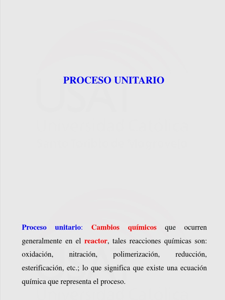 4 Proceso Unitario | PDF | Reactor Quimico | Redox