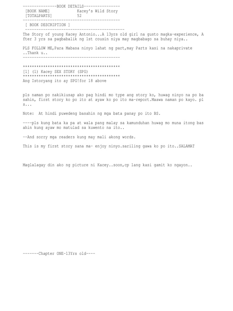 Kacey S Wild Story 3874117 | PDF