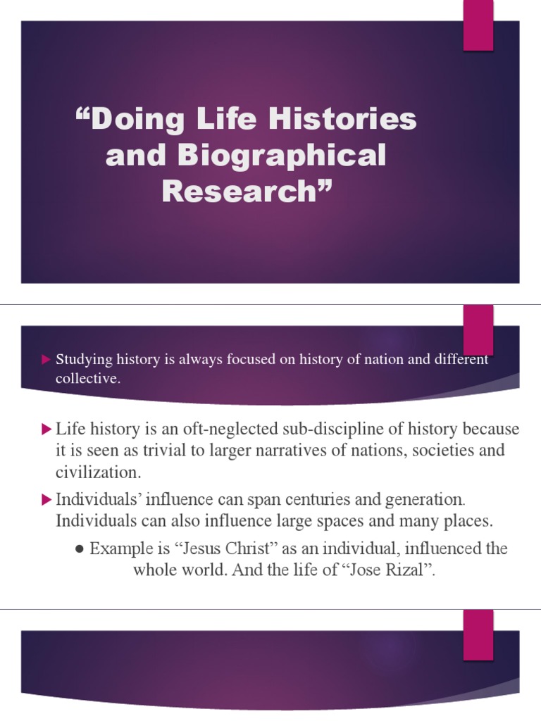 Doing Life Histories and Biographical Research | PDF
