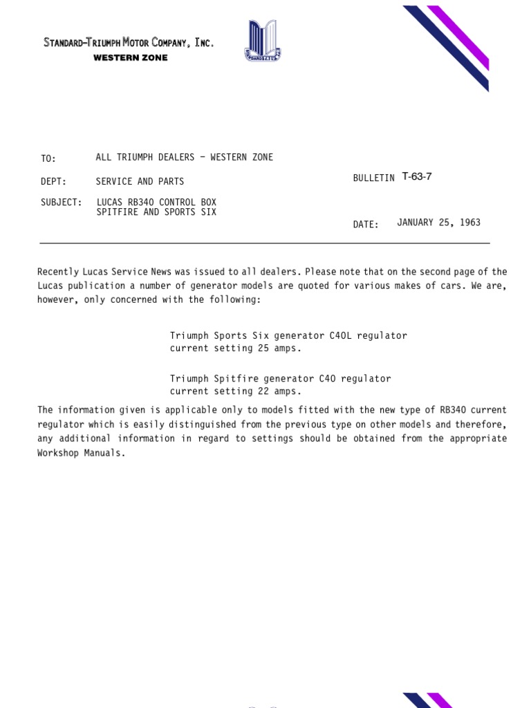 Triumph Service Bulletins Overview | PDF | Carburetor | Throttle