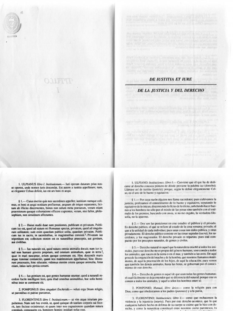 DIGESTO Libro I Título 1 | PDF | Justicia | Crimen y violencia