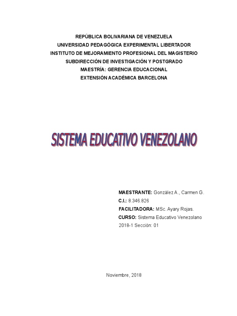 ESQUEMA Sistema Educativo Venezolano | PDF | Venezuela | Universidad