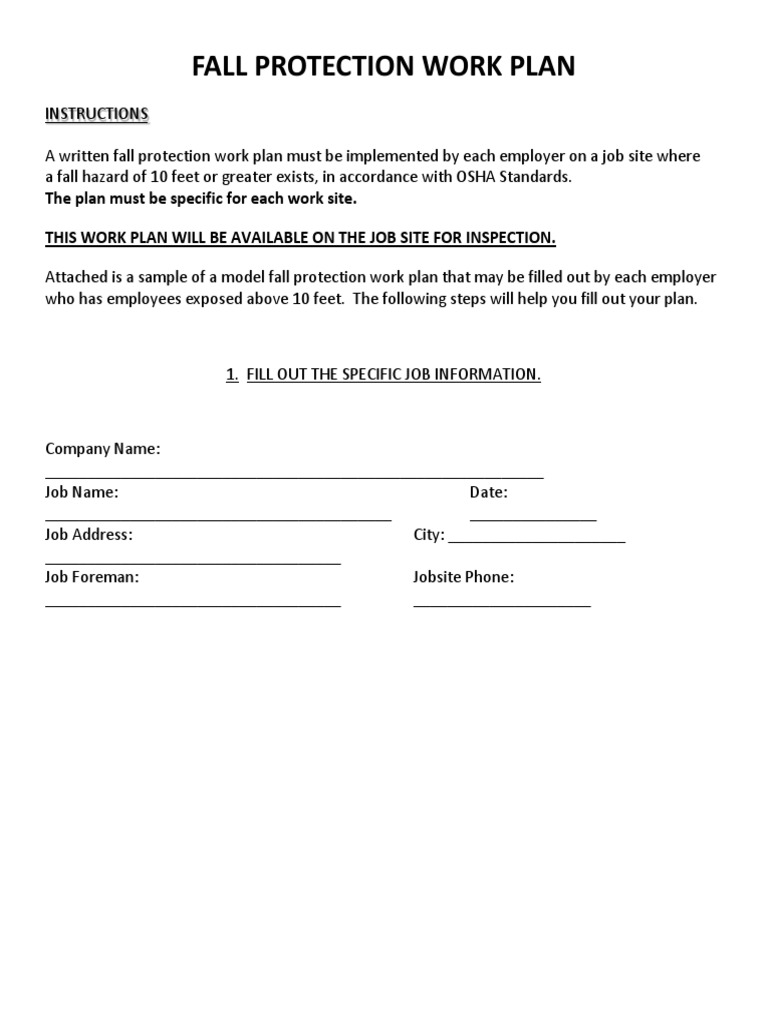Fall Protection Work Plan Guide | PDF | Safety | Prevention