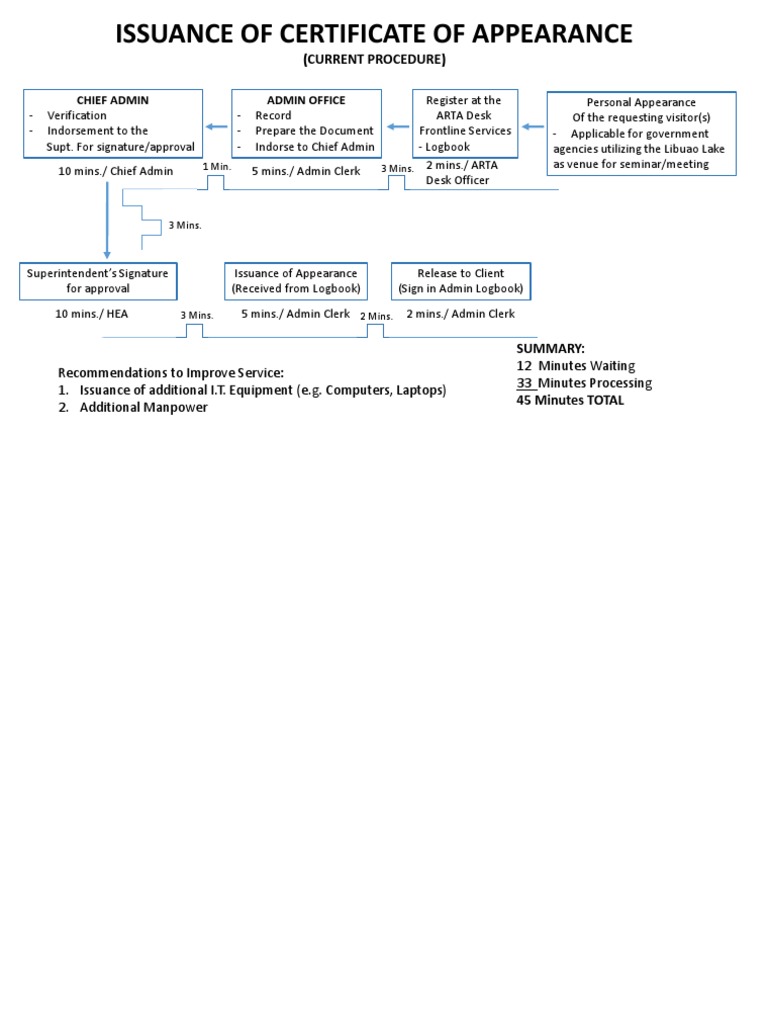 Certificate of Appearance Process Overview | PDF